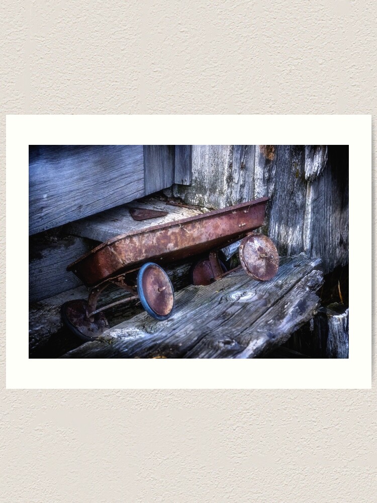 "Left and Forgotten a little rusty red wagon " Art Print by ...