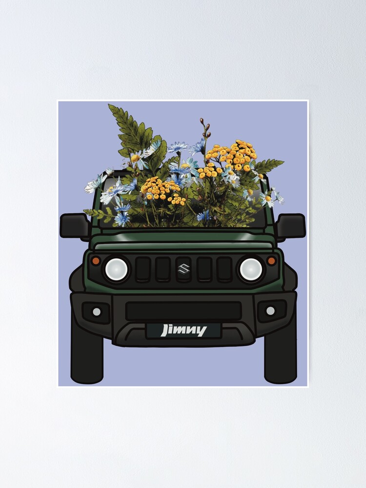 "Suzuki Jimny (Jungle Green) Wildflowers" Poster for Sale by ...
