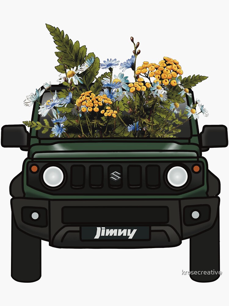 "Suzuki Jimny (Jungle Green) Wildflowers" Sticker for Sale by ...
