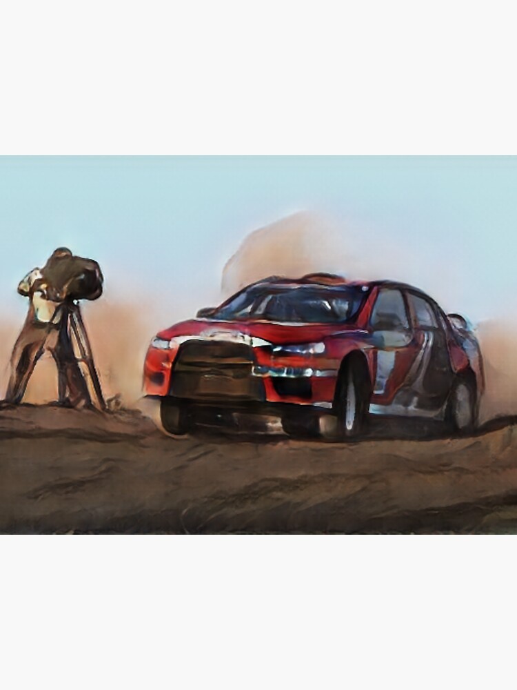 "Mitsubishi Lancer Evo X - Rally Cartoon Design" Sticker for Sale by ...