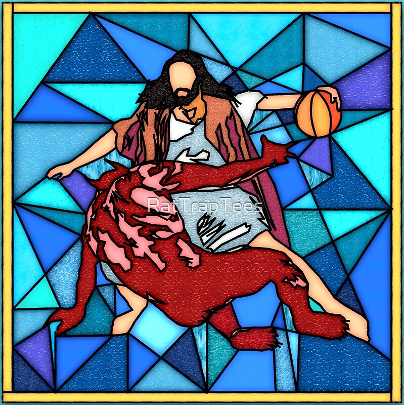 "The Holy Crossover Stained Glass" by RatTrapTees | Redbubble
