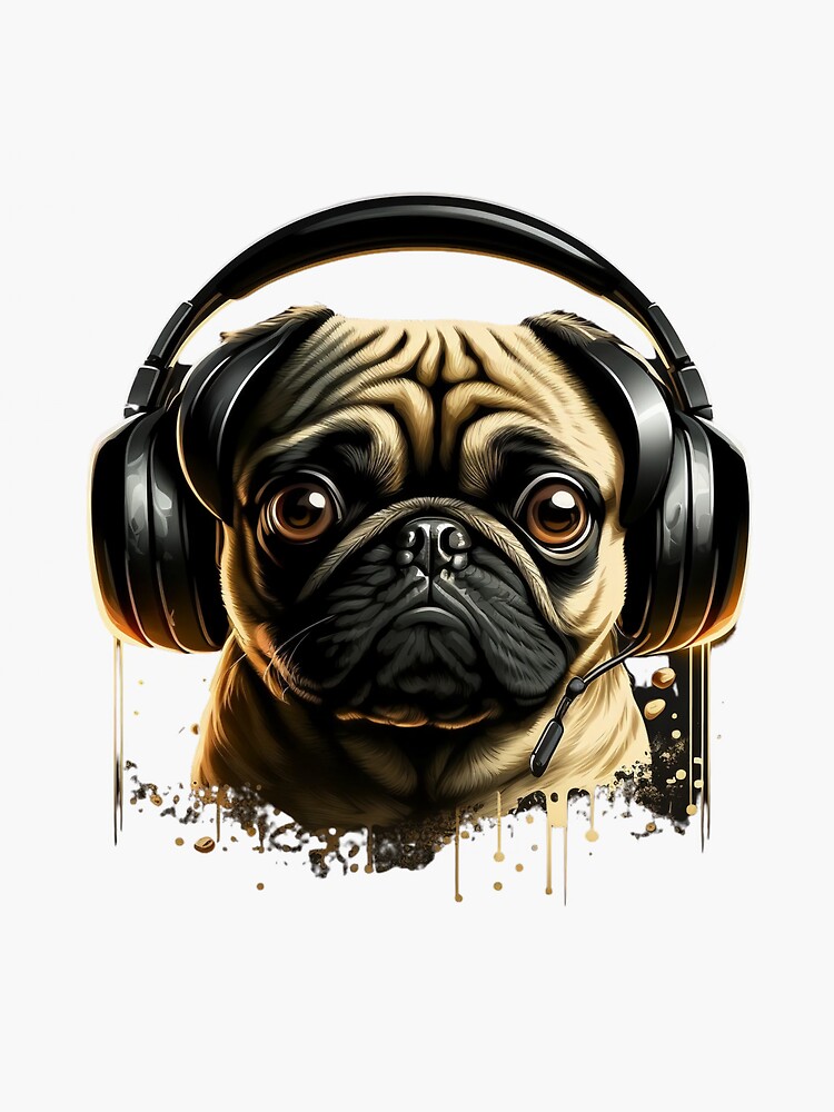 "The Ultimate Gamer Pug" Sticker for Sale by lolidea88 | Redbubble