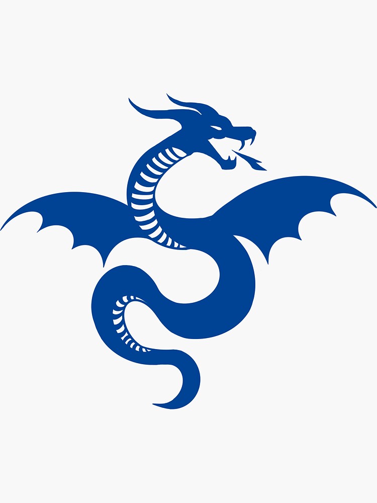 Blue Dragon Sticker For Sale By Mark V Art Redbubble