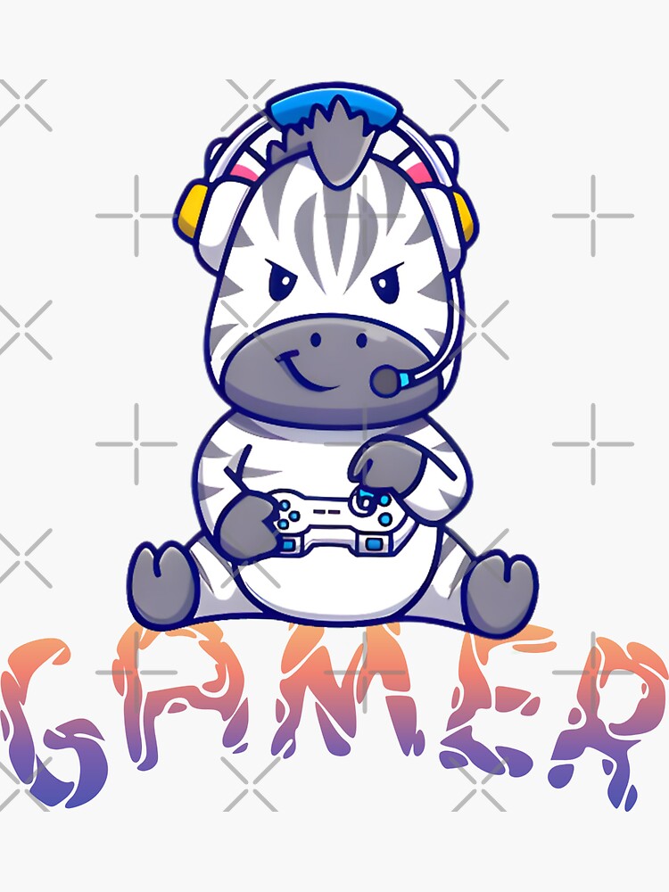 "Zebra Gamer" Sticker for Sale by Vlaki | Redbubble