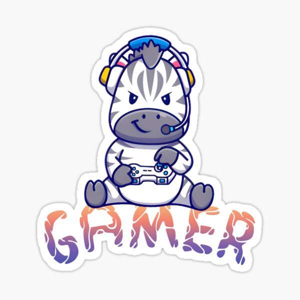 "Zebra Gamer" Sticker for Sale by Vlaki | Redbubble