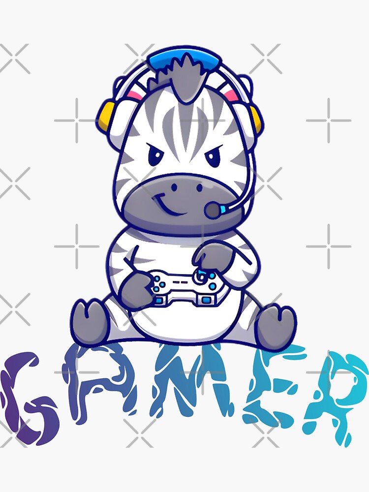 "Zebra Gamer" Sticker for Sale by Vlaki | Redbubble