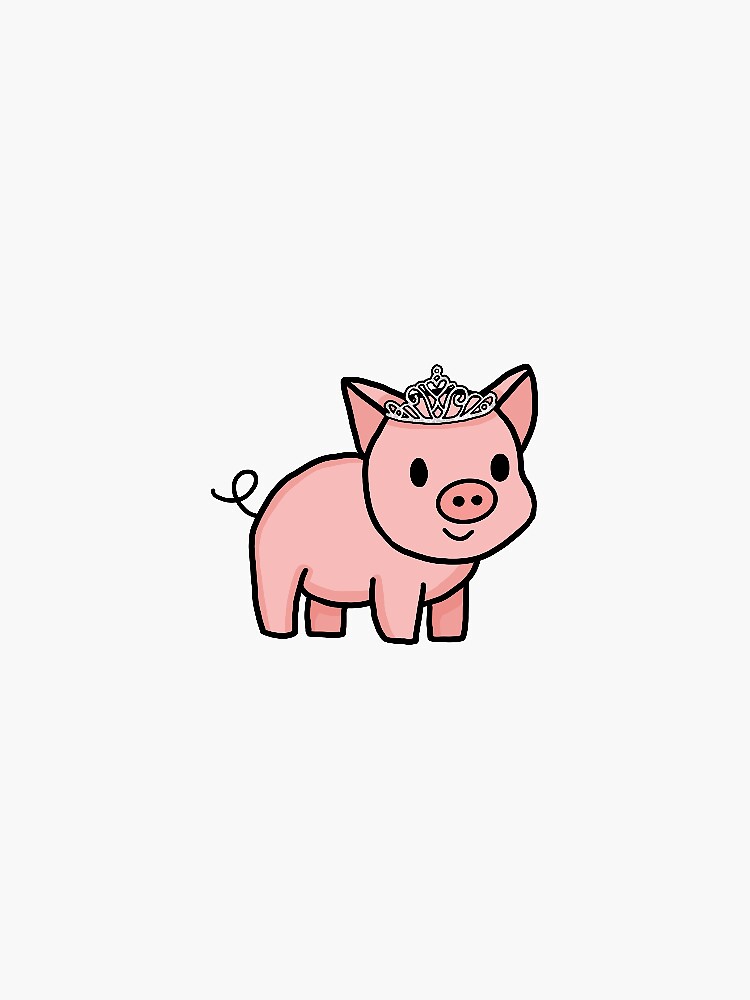 "Princess Piggy" Sticker for Sale by Kathryn Volmert | Redbubble