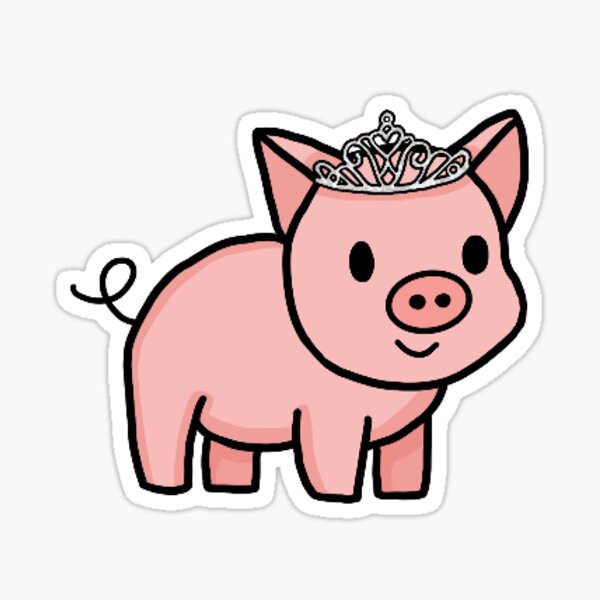 "Princess Piggy" Sticker for Sale by Kathryn Volmert | Redbubble
