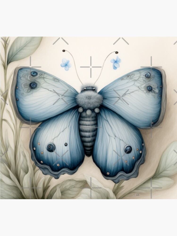 "Fuzzy Blue Butterfly" Sticker for Sale by HHDigitalArt | Redbubble
