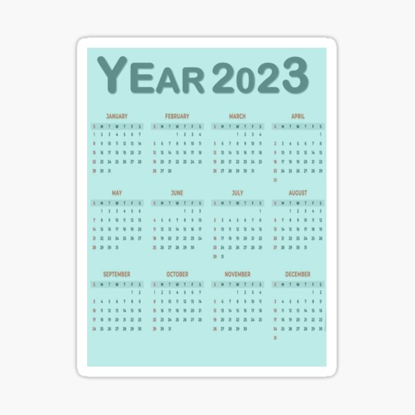 "Calendar year 2023" Sticker for Sale by allstars007 | Redbubble