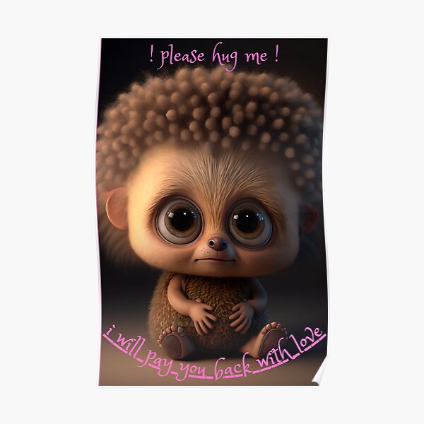"please hug me 0.2" Poster for Sale by EnjoyDigitalArt | Redbubble