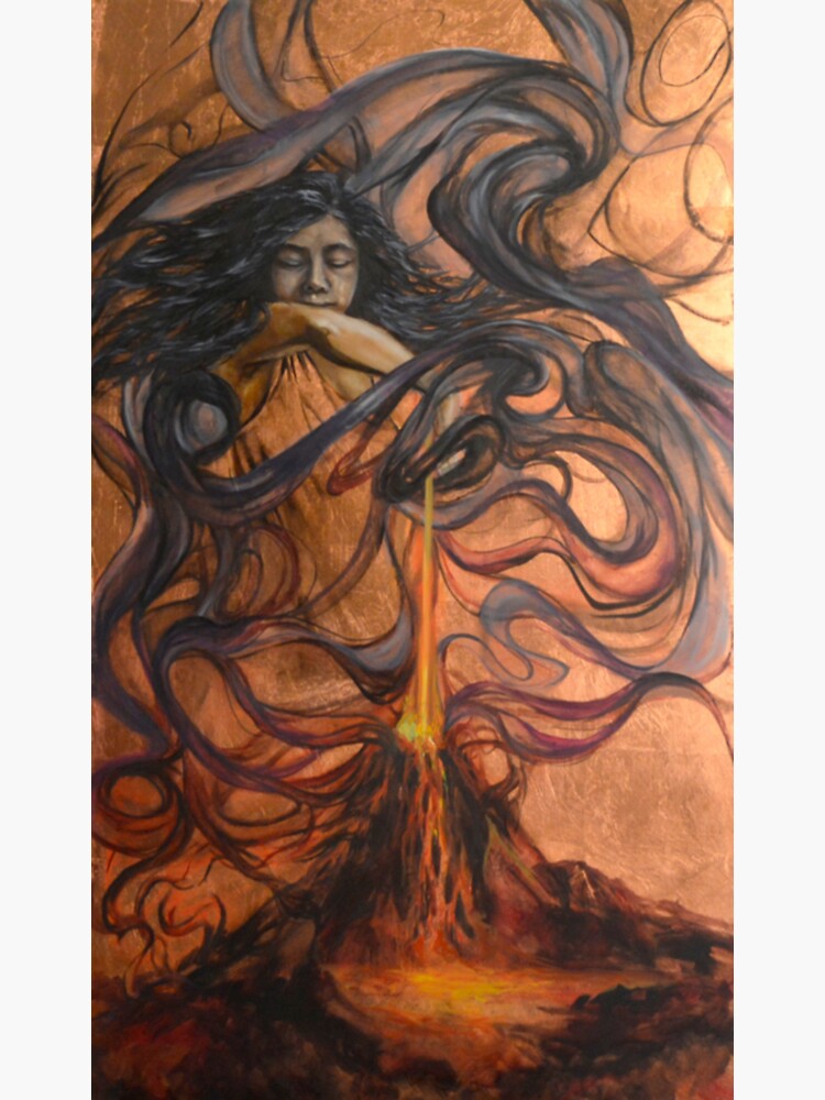 "Pele Hawaiian Fire and Volcano Goddess painting " Sticker for Sale by ...