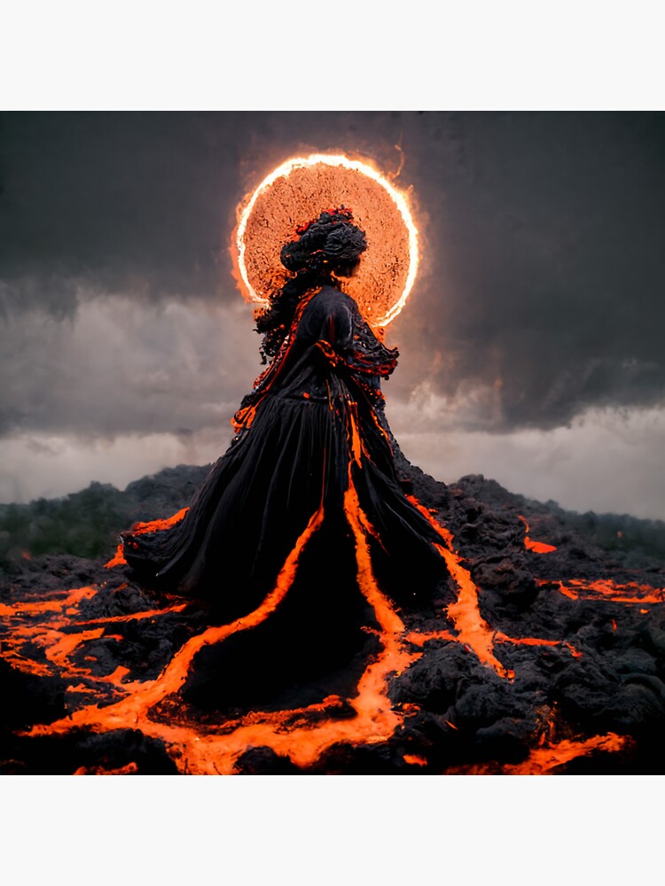 "Pele Volcano Goddess " Sticker for Sale by Fionadickson | Redbubble