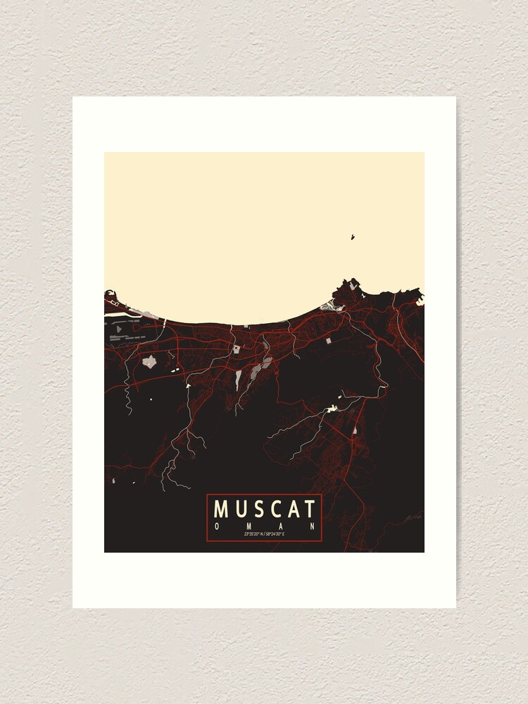 "Muscat City Map of Oman - Vector" Art Print for Sale by deMAP | Redbubble