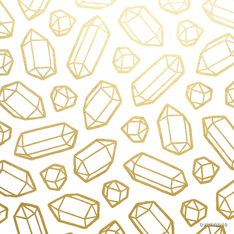 "Gold and White Gemstone Pattern" by evannave | Redbubble