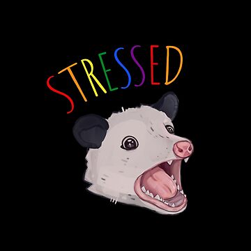 "Rainbow Anxiety Stress Possum, Cute screaming Opossum" Sticker for ...