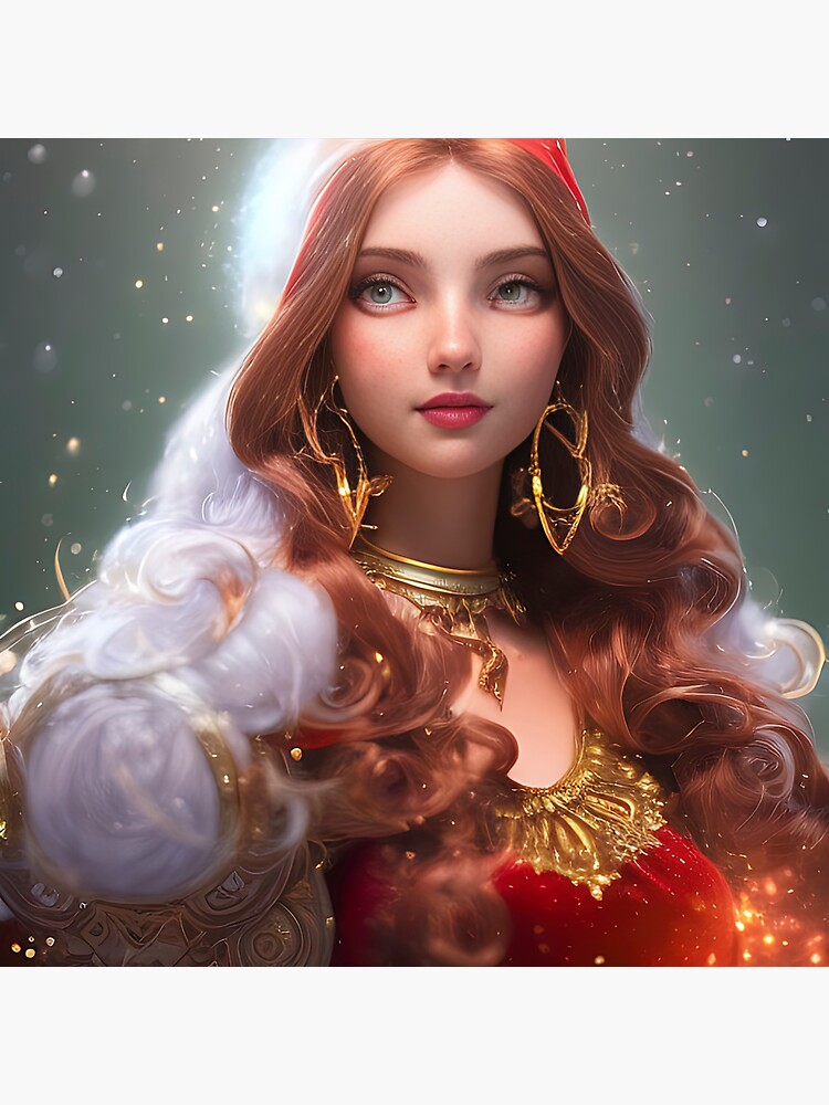 "Santa Girl 22SGS32" Sticker for Sale by LeveLpLus | Redbubble