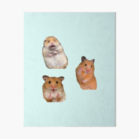 "Hamster Meme Sticker Pack Peace Sign and Screaming Hamster" Art Board ...