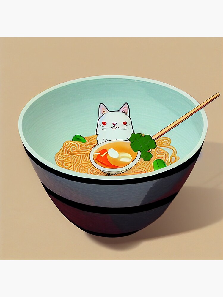 "Kawaii Ramen Cat 可愛いラーメン猫" Sticker for Sale by Yenbox | Redbubble
