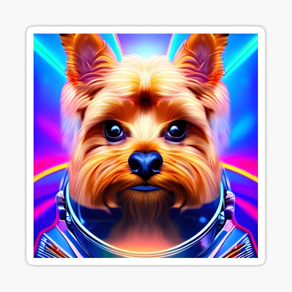 "Cool space Yorkshire Terrier - Space Dog" Sticker for Sale by Dalive ...