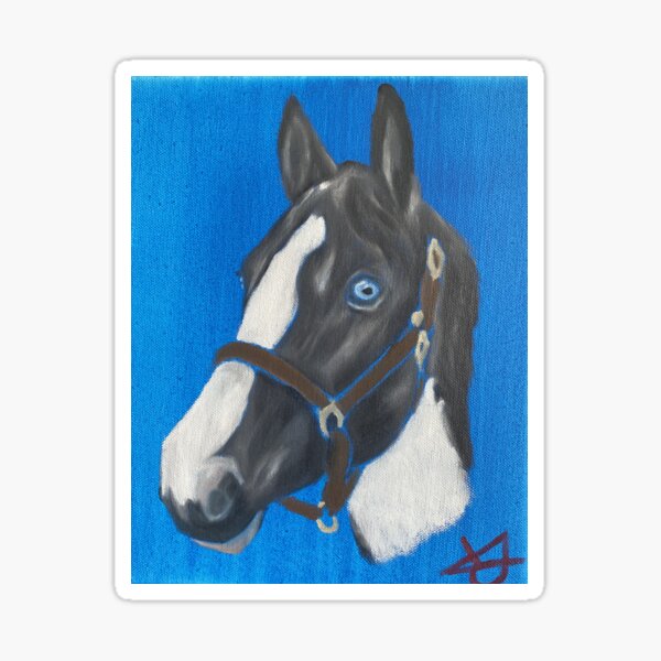 "blue eyed horse" Sticker for Sale by Poxipique | Redbubble