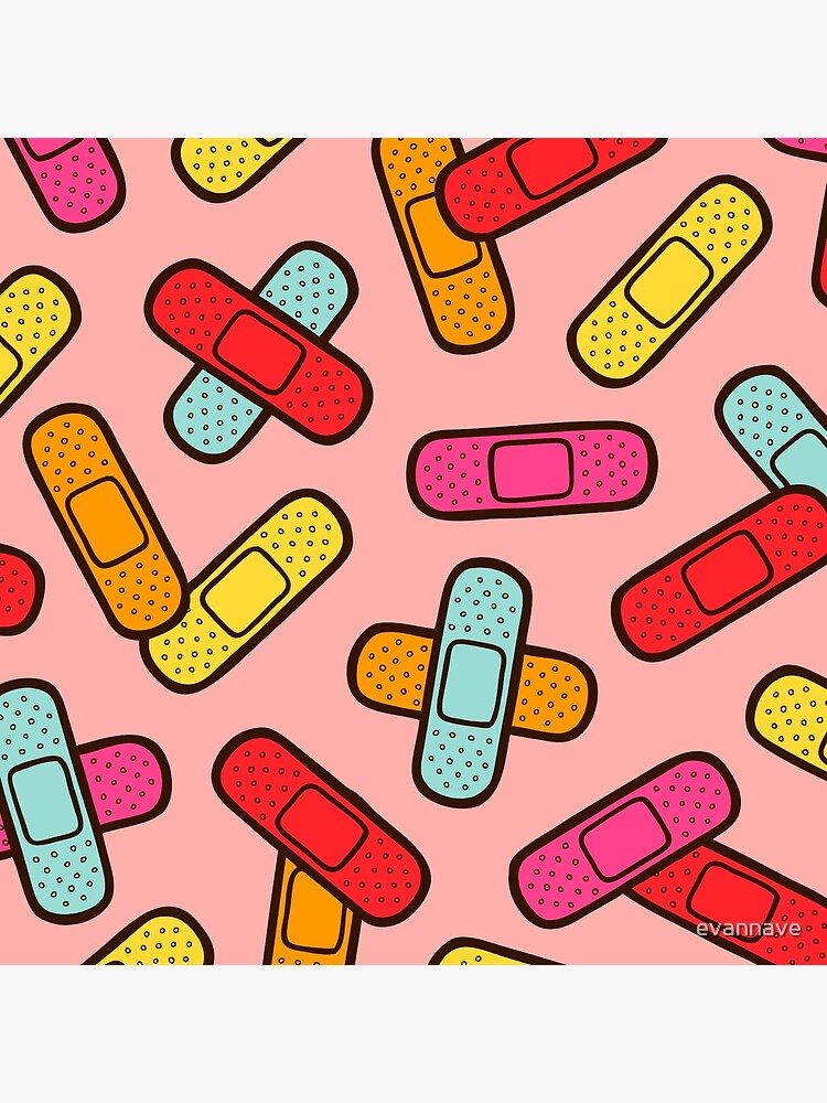 "Rainbow Band-Aids Pattern" Throw Pillow by evannave | Redbubble