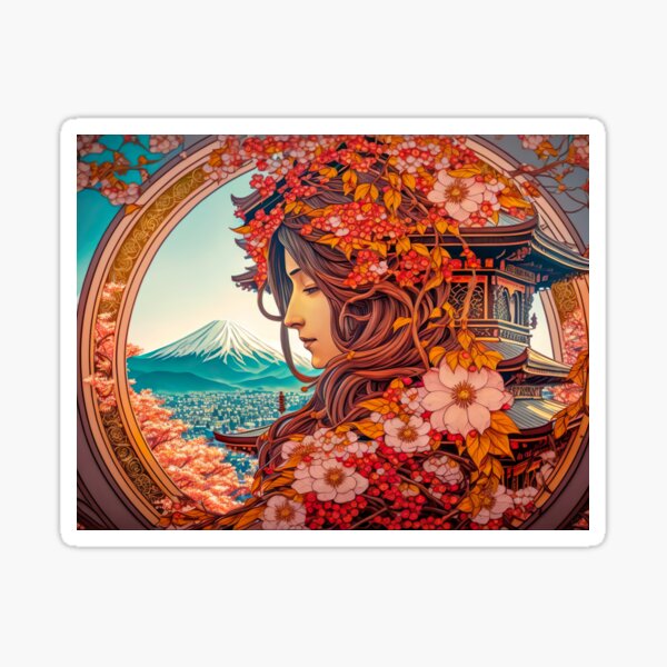 "Japan Portraits #5" Sticker for Sale by Namo-Art | Redbubble