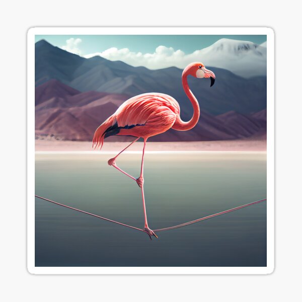 "Flamingo Fever: A Highwire Illustration" Sticker for Sale by ...