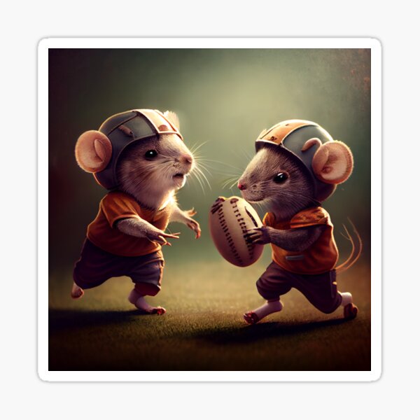 "Tiny Football Players: Mice in Helmets" Sticker for Sale by ...