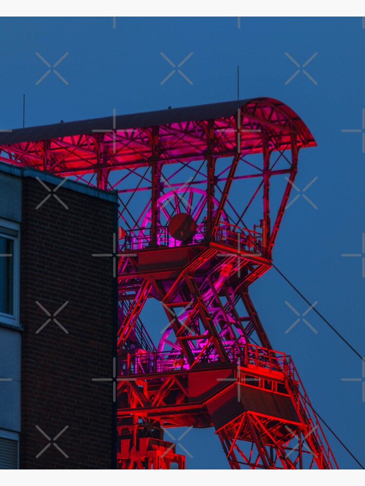 "Rheinpreussen colliery at night" Sticker for Sale by kohlenjunge | Redbubble