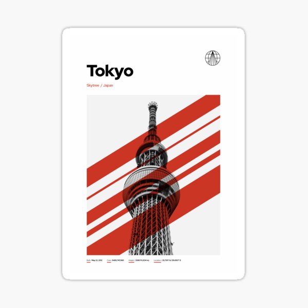 "Tokyo Skytree Japan Architecture" Sticker for Sale by mattjsykes ...