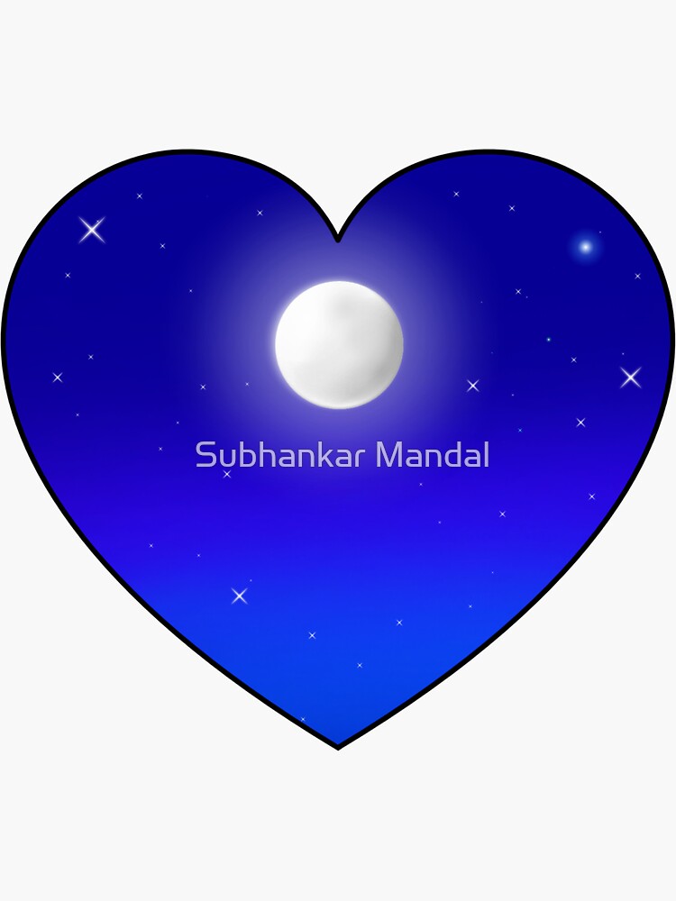 "Moon Heart" Sticker for Sale by Subhankar09 | Redbubble