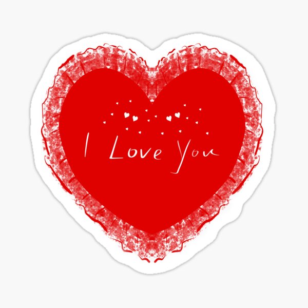 "I Love You Heart" Sticker for Sale by designs-by-ann | Redbubble