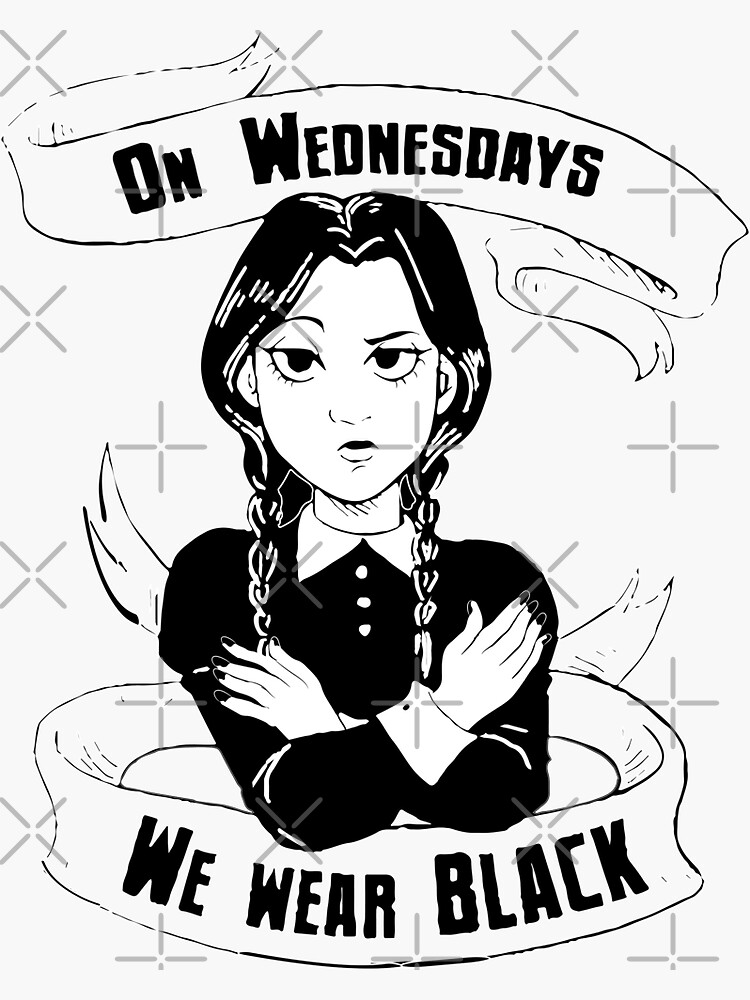 "On Wednesdays we wear black Wednesday Addams" Sticker for Sale by ...