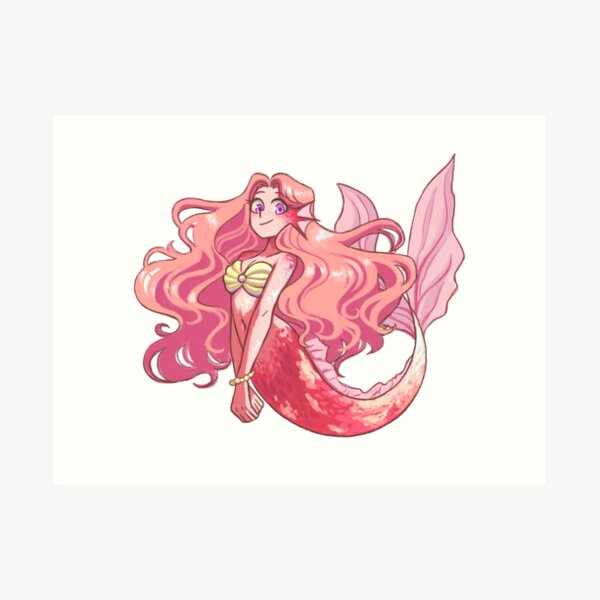 "Pink Mermaid" Art Print for Sale by SaiSaiChan | Redbubble
