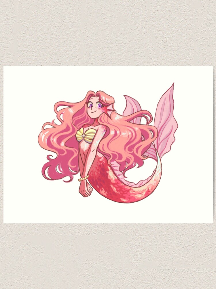 "Pink Mermaid" Art Print for Sale by SaiSaiChan | Redbubble