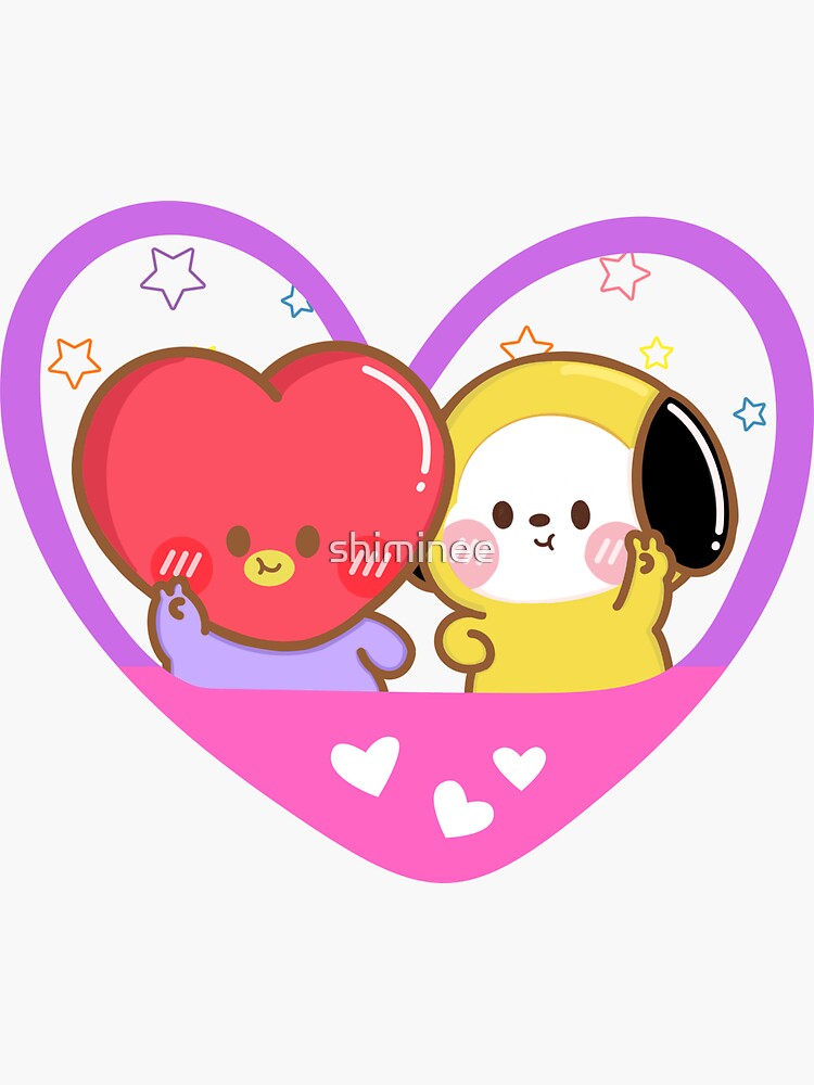 "Cute Kawaii BTS ARMY VMIN ship on V day soulmates" Sticker for Sale by ...