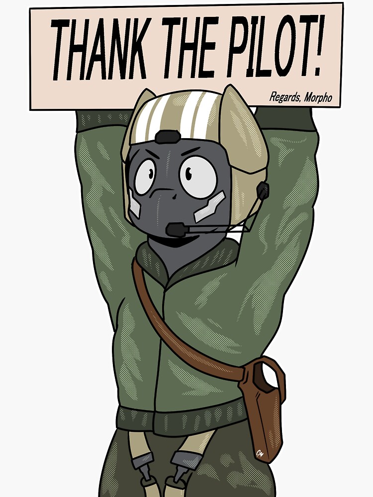 "Thank the Pilot!" Sticker for Sale by Chaosmauser | Redbubble