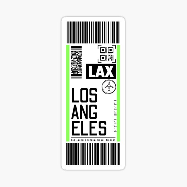 "LOS ANGELES LAX classic luggage tag airport sticker" Sticker for Sale ...