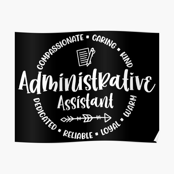"Admin, Administrative assistant, round" Poster for Sale by ...