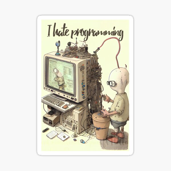 I Hate Programming Sticker For Sale By The Dark Art Redbubble