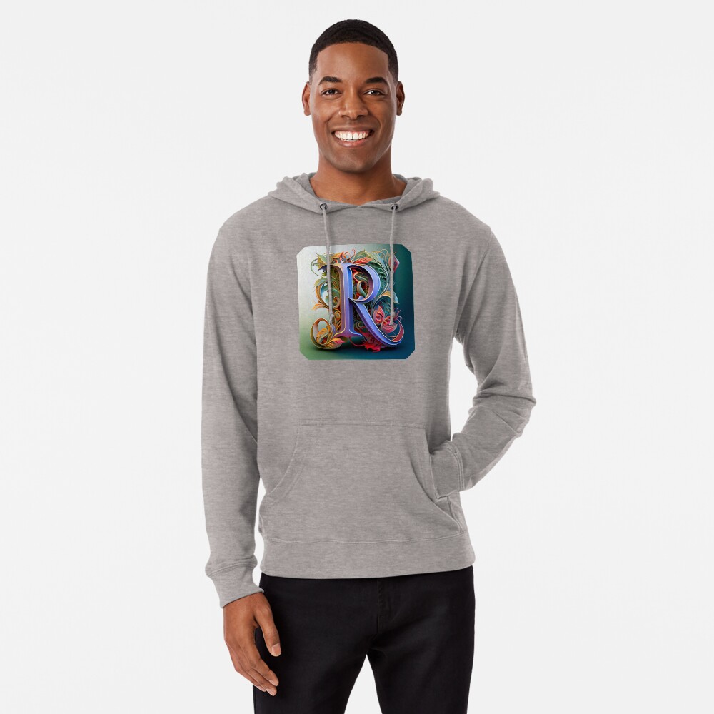 "Art Font Letter R: Art Nouveau Style, Unique and Colorful, Green Blue ...