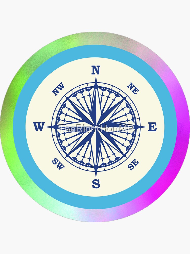 "Nautical compass rainbow backround logo" Sticker for Sale by ...