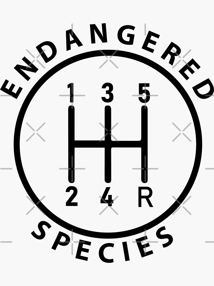 "Manual Transmission 5 Speed (Endangered Species Logo 3)" Sticker for ...