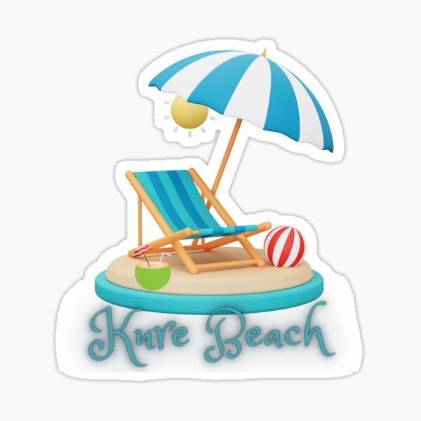 "Kure beach North Carolina design " Sticker for Sale by Basmaclinial ...