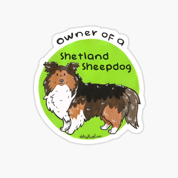 "Owner of a Shetland Sheepdog" Sticker for Sale by Miss-A-McQ-Art ...