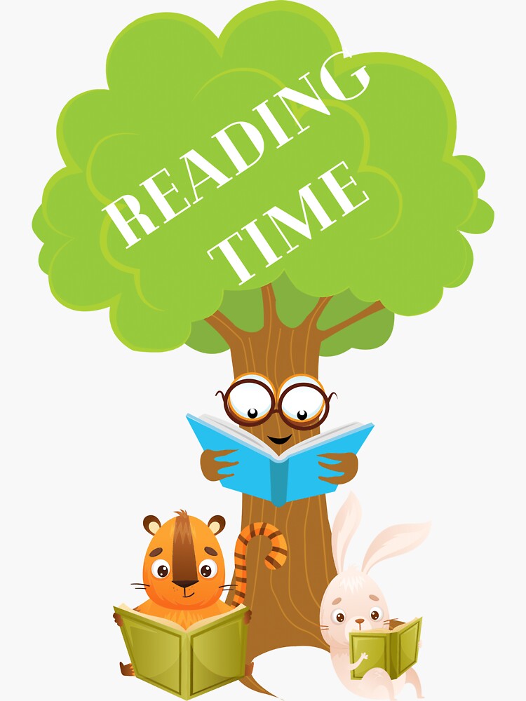 "READ MORE BOOKS, READING TIME Sticker" Sticker for Sale by TamouStyle ...