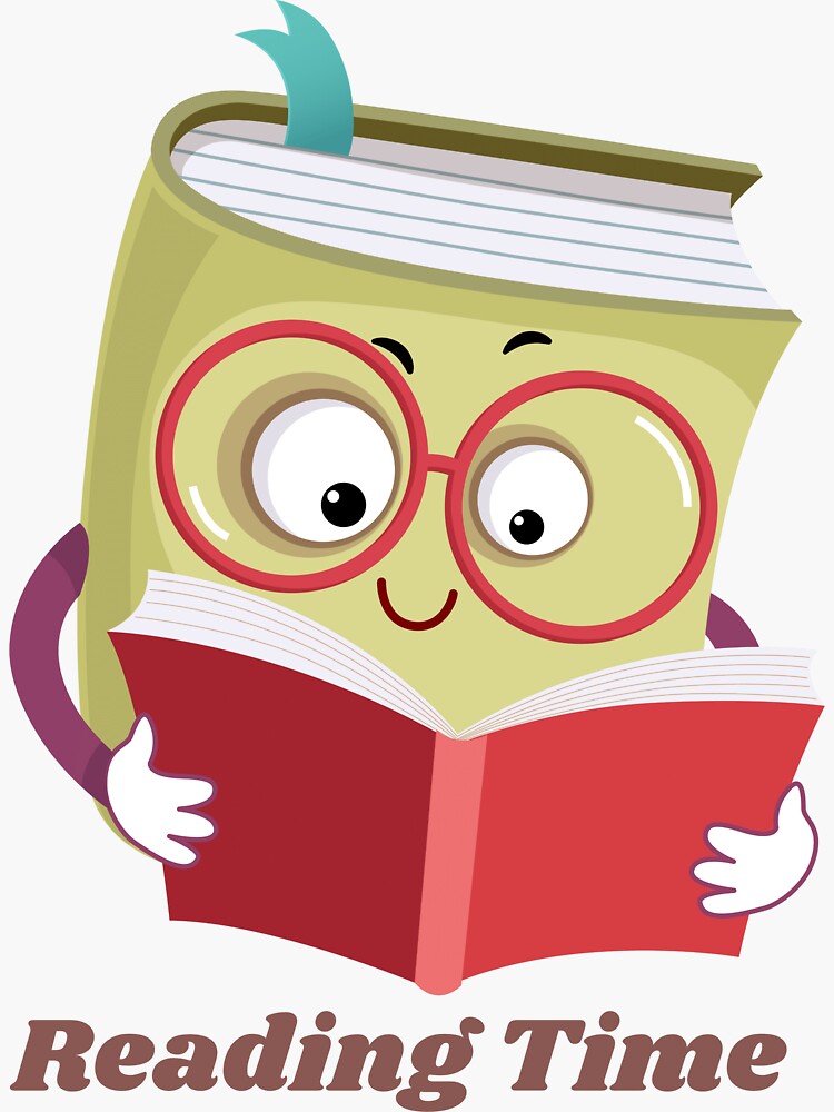 "READ MORE BOOKS, READING TIME Sticker" Sticker for Sale by TamouStyle ...