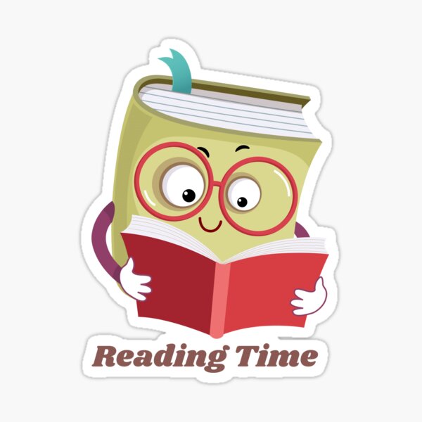 "READ MORE BOOKS, READING TIME Sticker" Sticker for Sale by TamouStyle ...