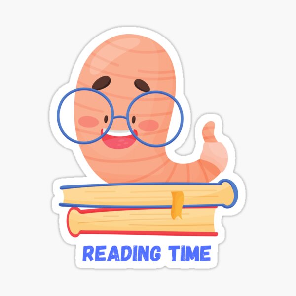 "READ MORE BOOKS, READING TIME Sticker" Sticker for Sale by TamouStyle ...